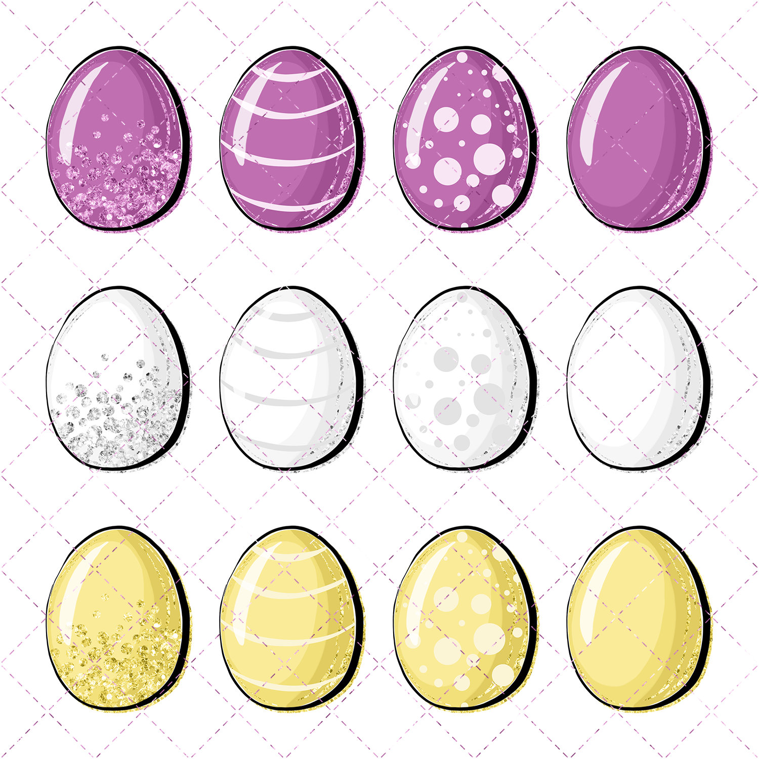 Easter Watercolor Cliparts Spring Clipart Easter Eggs - Etsy
