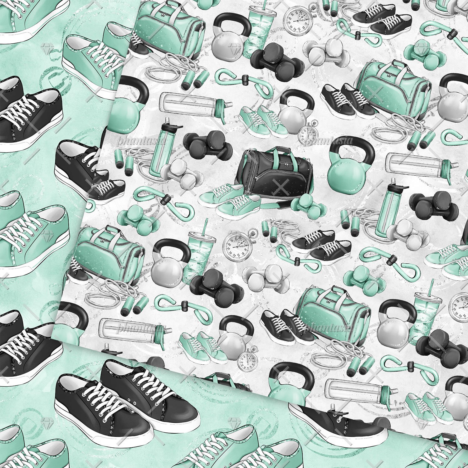 Fitness Digital Papers Workout Patterns Gym Digital Workout - Etsy