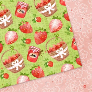 Strawberries Digital Paper, Spring Pattern, Summer Seamless, Spring ...