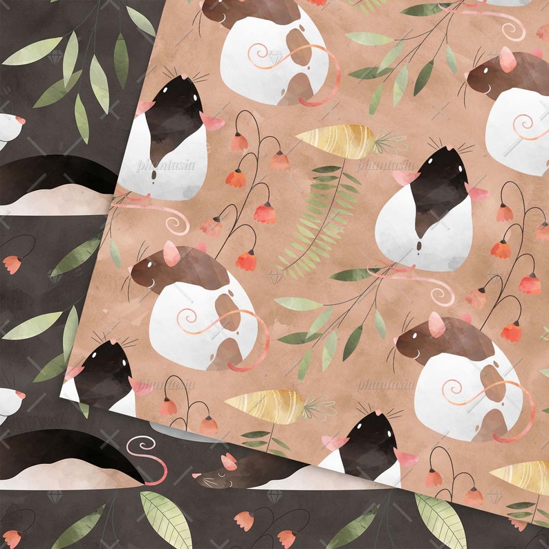 Cute Rats Digital Paper Cute Animals Animal Patterns - Etsy