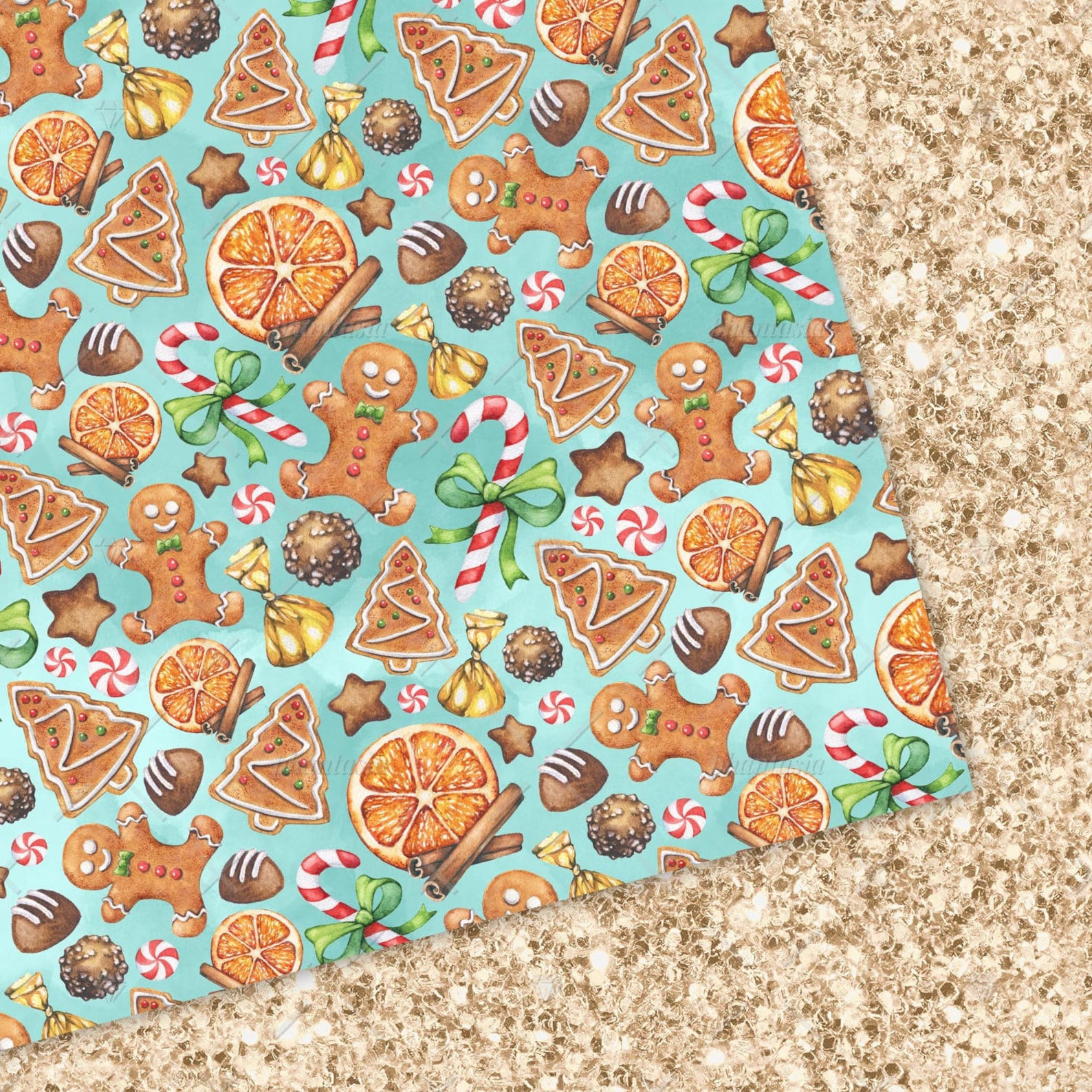 Gingerbread Digital Paper Christmas Patterns Winter Digital - Etsy