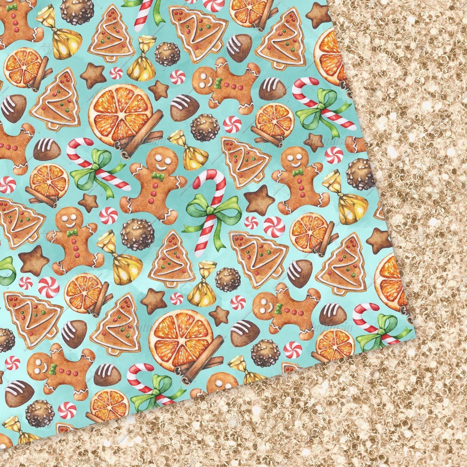 Gingerbread Digital Paper Christmas Patterns Winter Digital - Etsy
