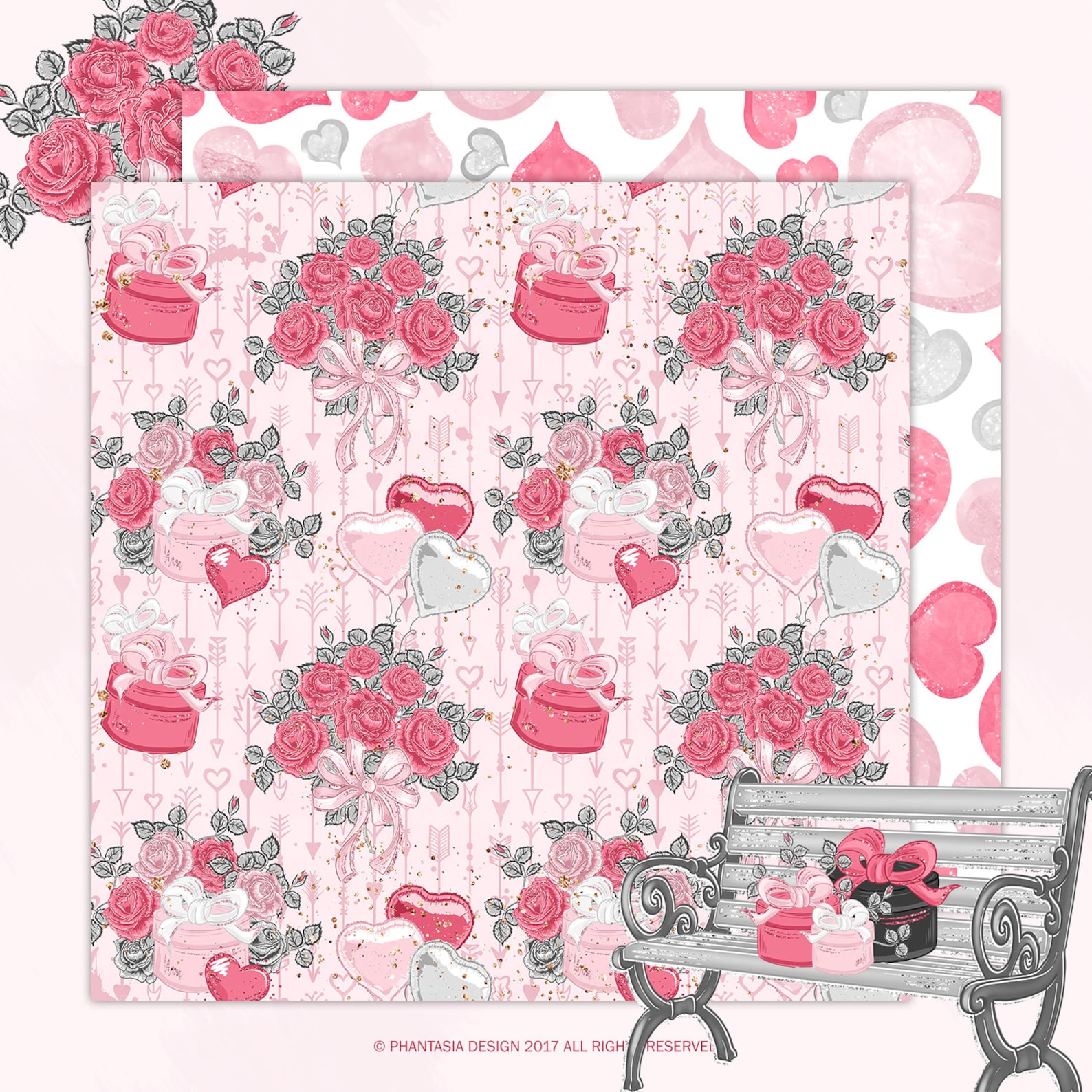 Valentines Day Digital Paper Pack Valentines Digital Paper - Etsy