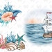 Nautical Watercolor Cliparts, Summer Clipart, Sailor Clipart, Hand ...