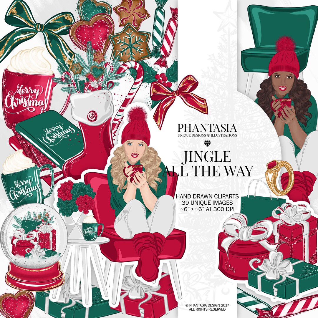 Christmas Clipart, Winter Clipart, Xmas Clipart, Xmas Elements, Snow ...