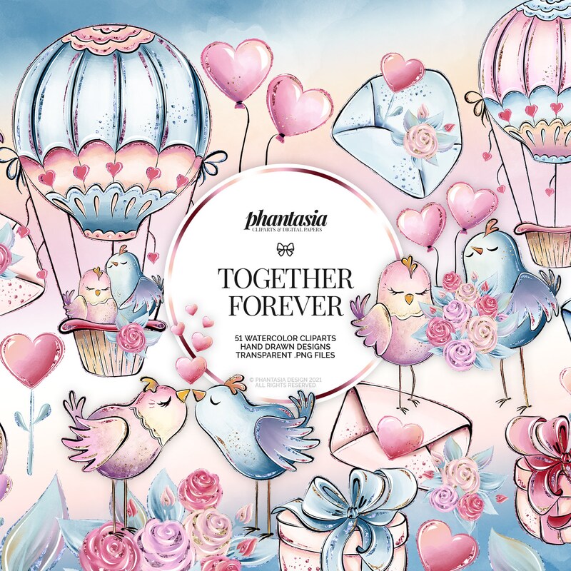 Love Birds Clip Art - Etsy