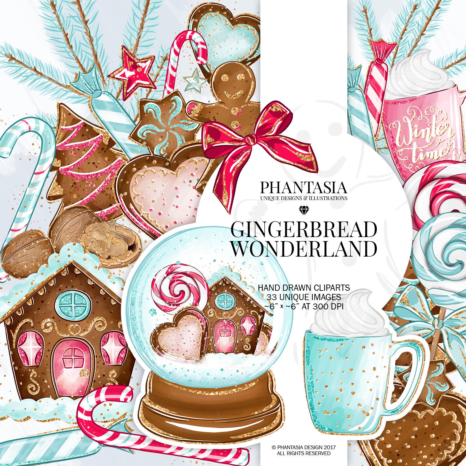 Kits & How To for printing and other crafts Snow Globe with Gingerbread ...