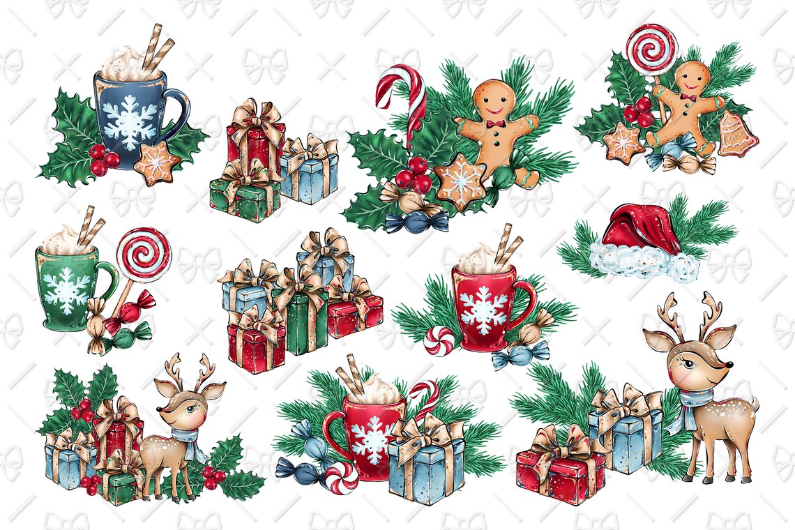 Christmas Watercolor Clipart, Christmas Dolls, Cute Christmas, Miss ...