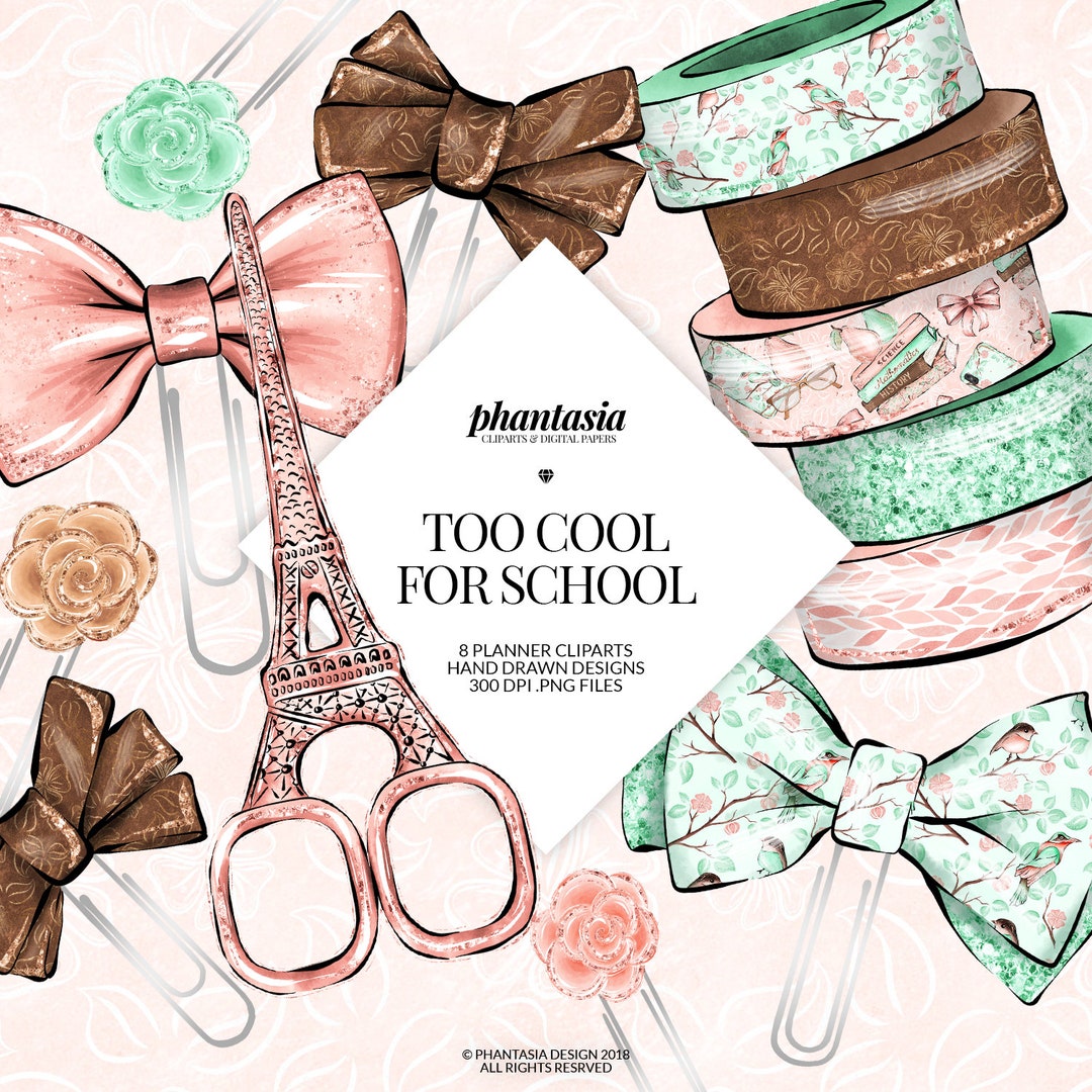 Back to School Planner, Planner Accessories, Planner Cliparts, Eiffel ...