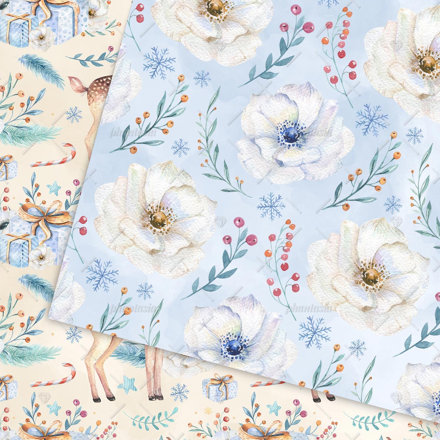 Pastel Christmas Digital Papers Whimsical Christmas - Etsy