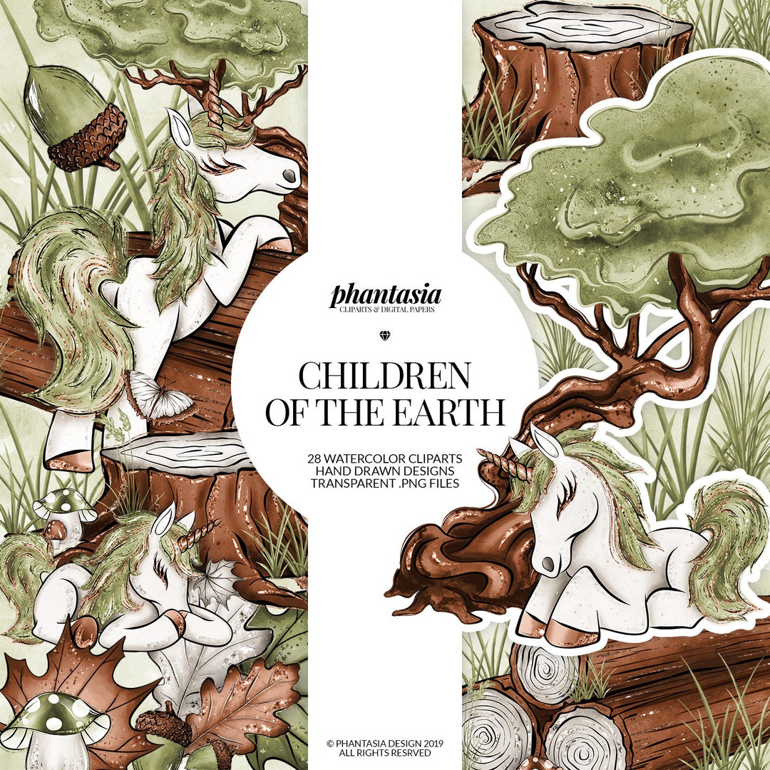 Fall Unicorns Watercolor Clipart, Autumn Unicorns, Fall Clipart, Autumn ...