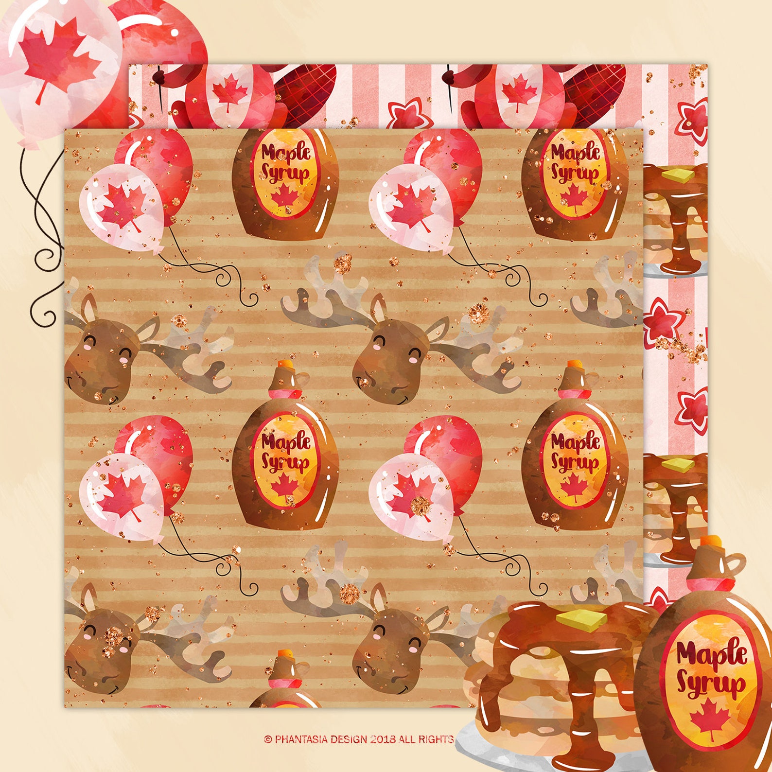 Canada Day Digital Papers Canadian Pattern Canada Planner - Etsy