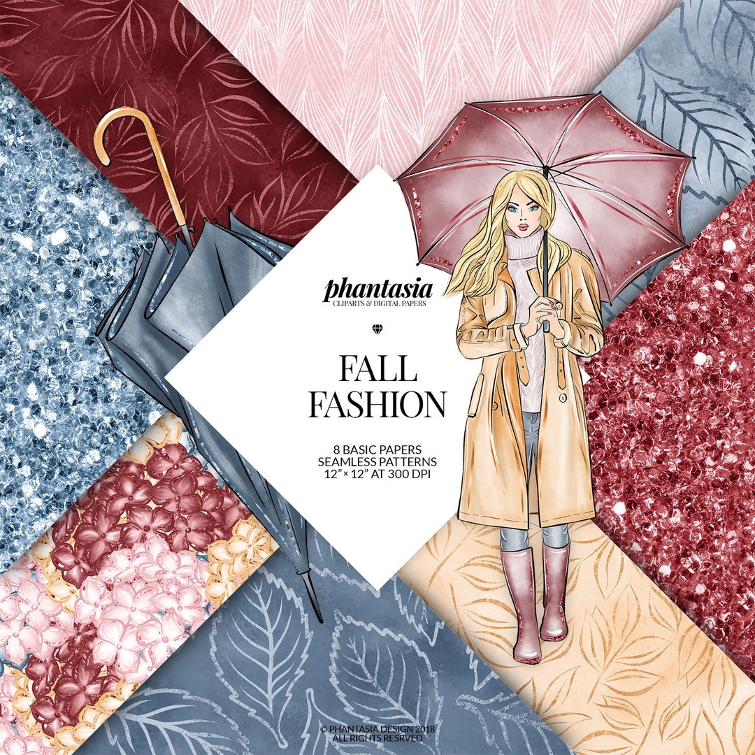 Autumn Digital Paper, Basic Papers, Fall Pattern, Leaves Pattern, Fall ...