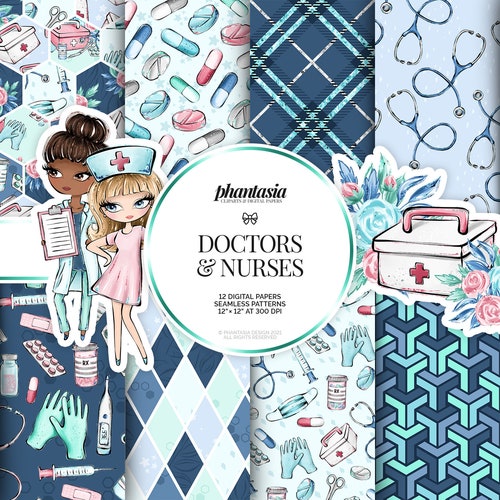 Medical Digital Paper Medical Pattern Seamless Pattern | Etsy