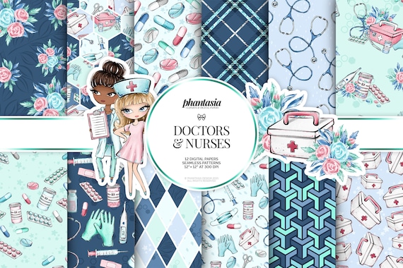 Medical Digital Paper Medical Pattern Seamless Pattern | Etsy