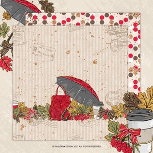 Fall Watercolor Digital Paper Pack, Fashion Illustration, Gold Glitter ...