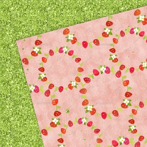 Strawberries Digital Paper, Spring Pattern, Summer Seamless, Spring ...