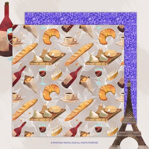 Paris Digital Paper, Paris Seamless, Paris Pattern, Paris Planner ...