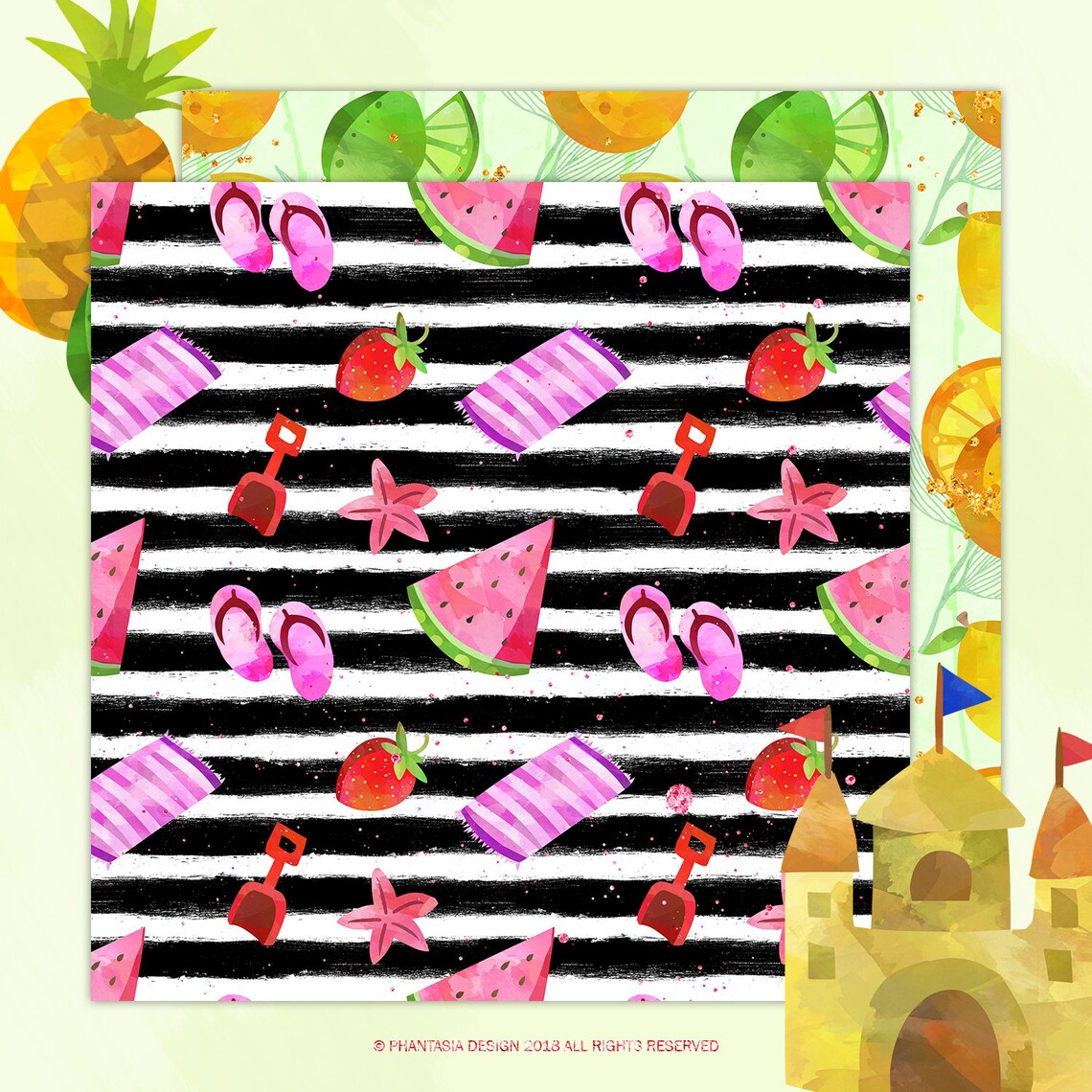 Paradise Digital Paper Beach Digital Paper Holiday Planner | Etsy