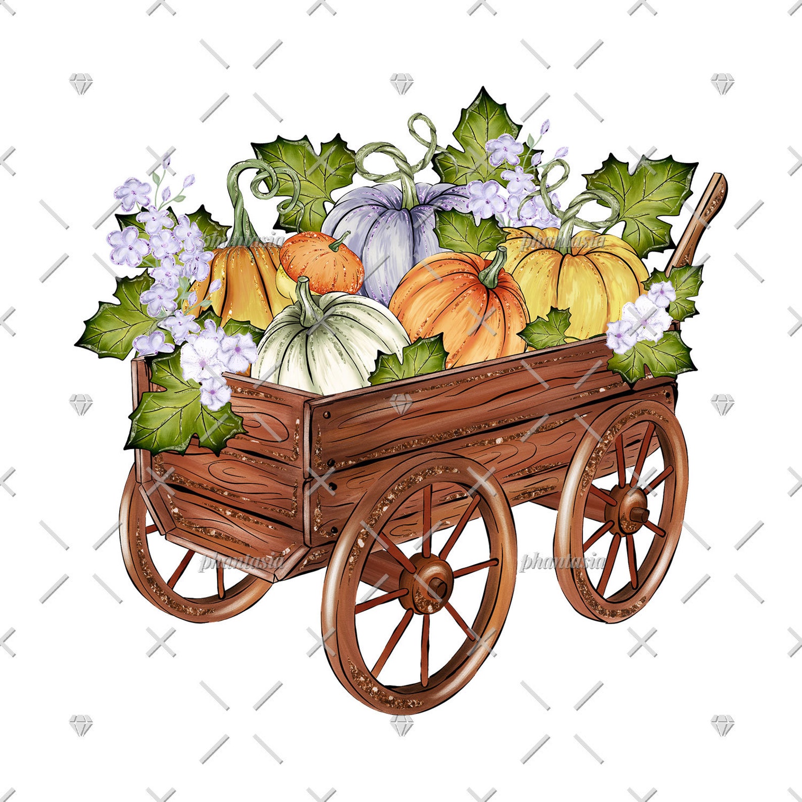 Pumpkins Watercolor Clipart Thanksgiving Clip Art Autumn | Etsy