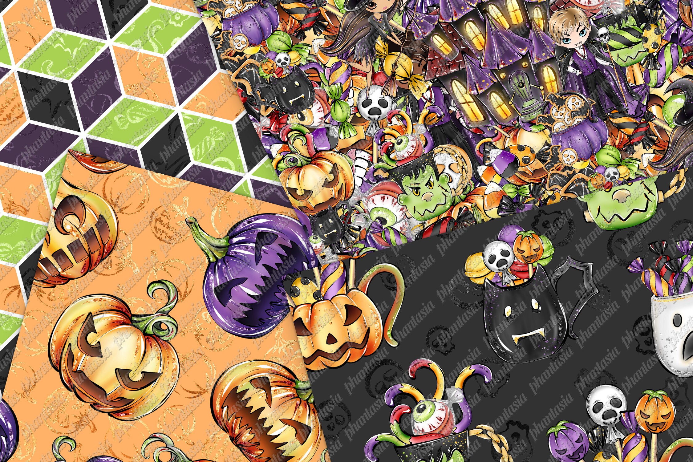Halloween Digital Papers Halloween Patterns Halloween | Etsy