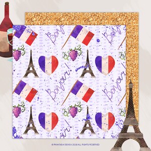 Paris Digital Paper, Paris Seamless, Paris Pattern, Paris Planner ...