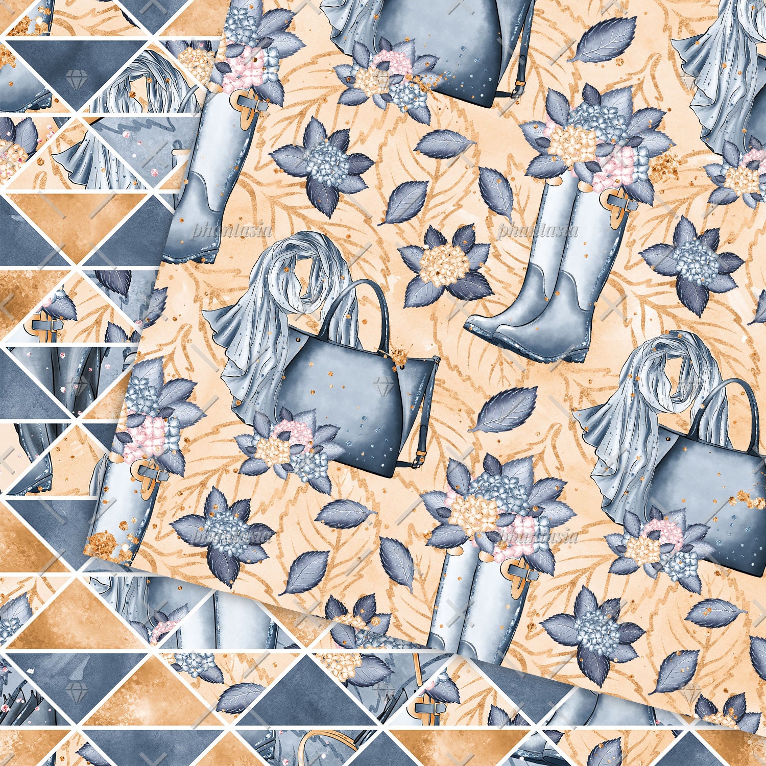 Autumn Digital Paper Fashion Pattern Fall Fashion Autumn - Etsy