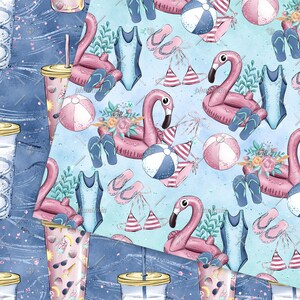 Poolside Digital Papers, Summer Papers, Summer Digital, Summer Planner ...