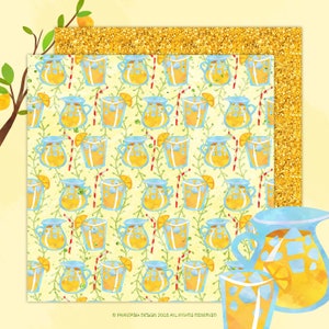 Lemonade Digital Paper, Summer Digital Paper, Summer Planner, Lemonade ...