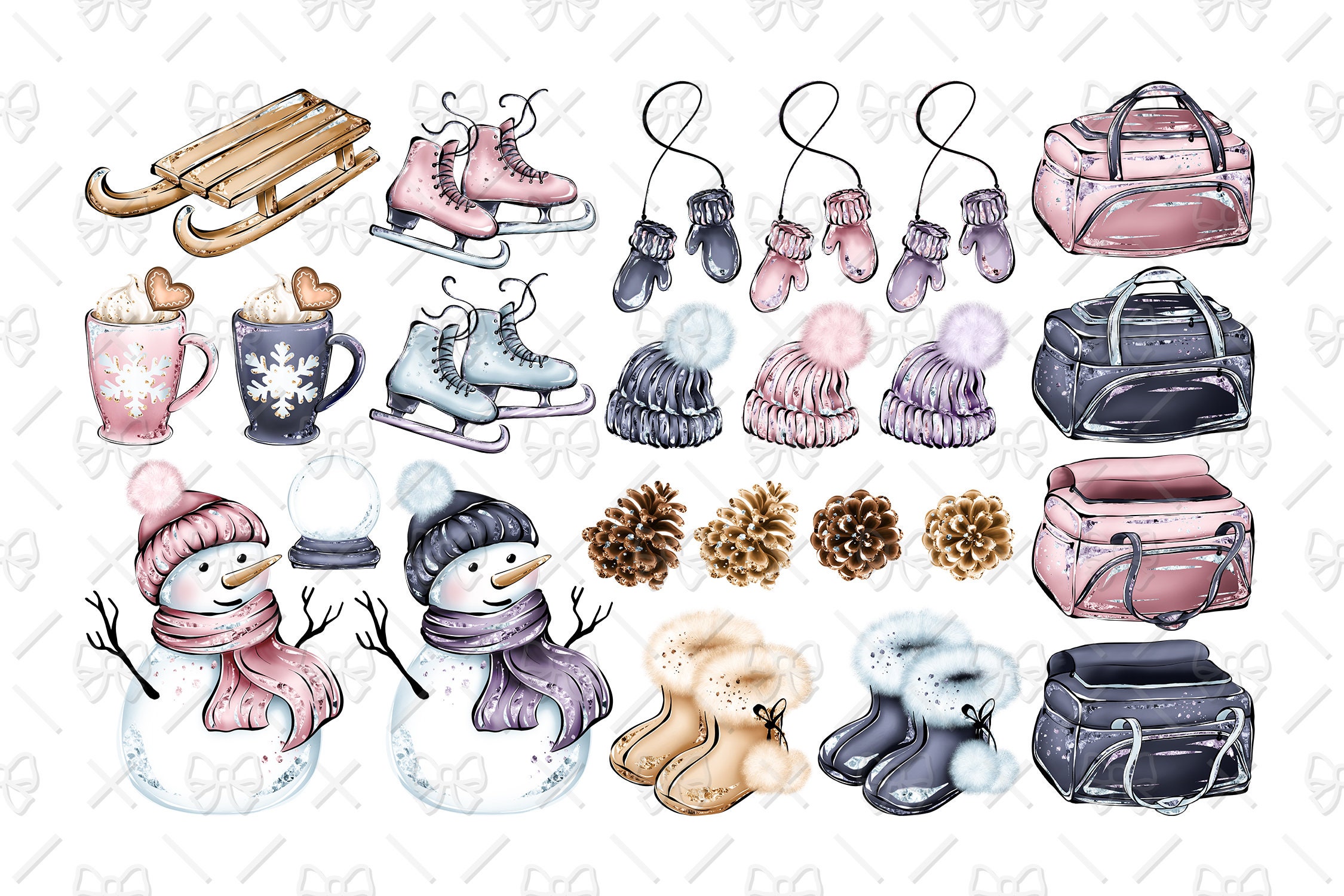 Winter Watercolor Clipart, Cute Winter, Winter Girls, Winter Dolls ...