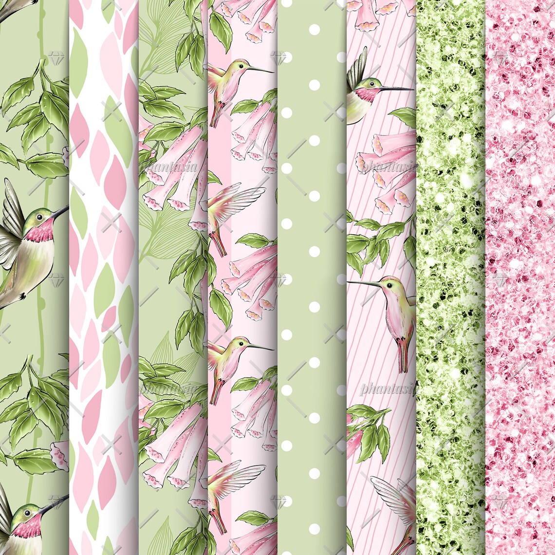Hummingbird Clipart Bundle Hummingbird Digital Papers - Etsy