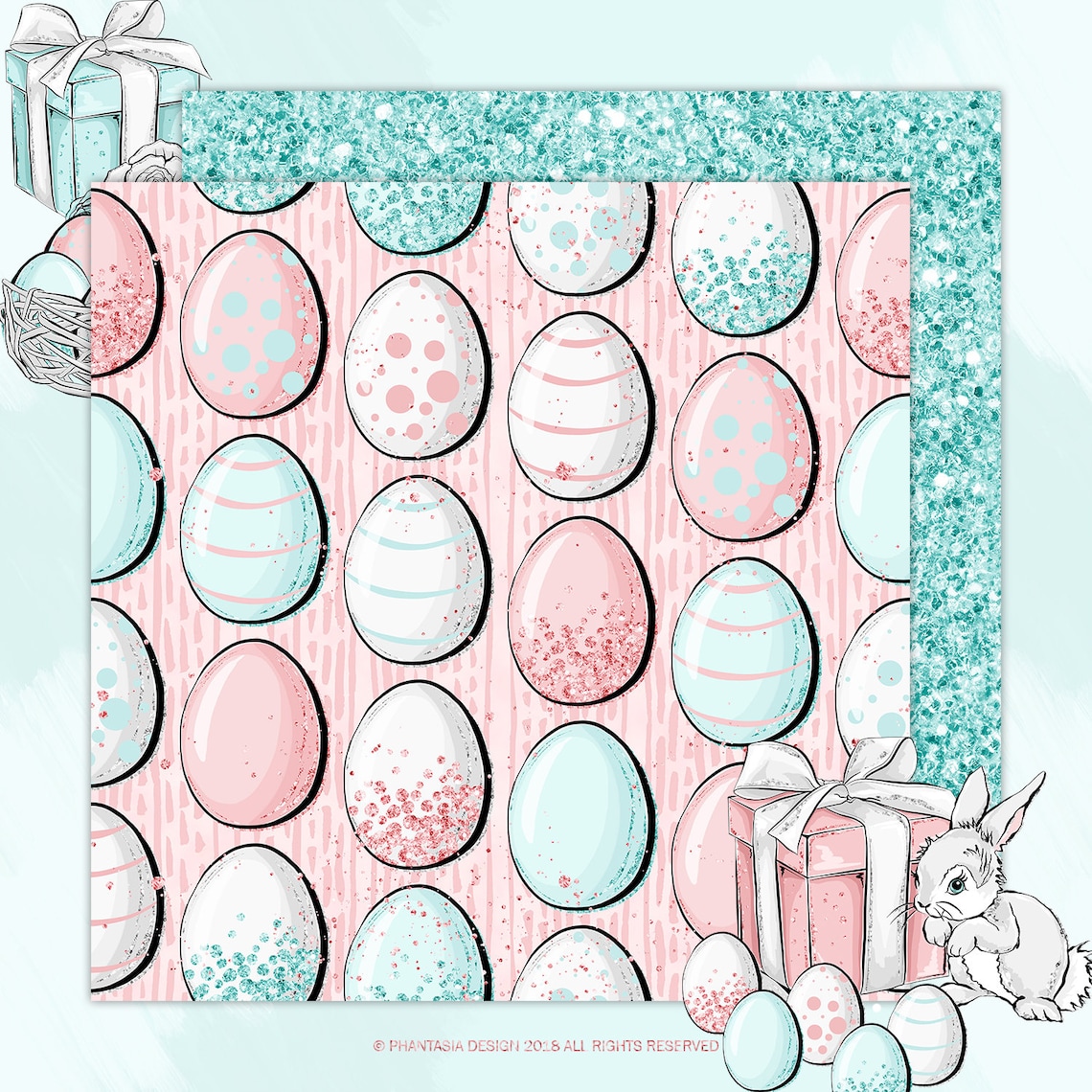 Easter Digital Paper Pack, Chick Digital Paper, Easter Pattern, Spring ...