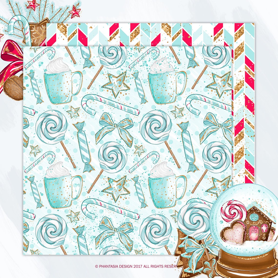 Christmas Gingerbread Digital Paper Pack, Gingerbread Cookies ...
