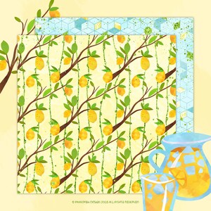 Lemonade Digital Paper, Summer Digital Paper, Summer Planner, Lemonade ...