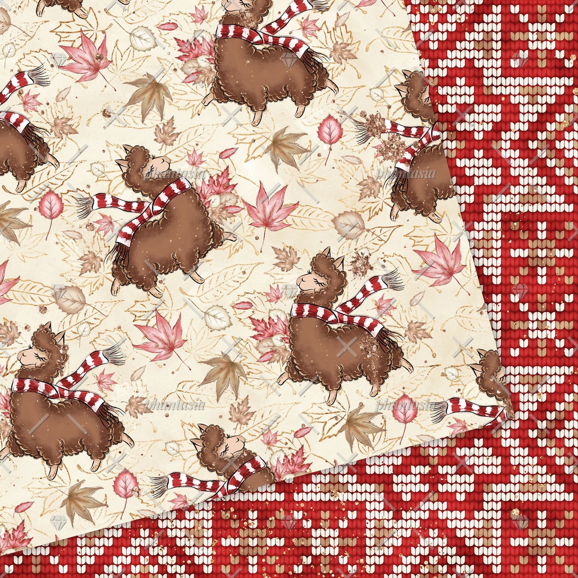 Alpaca Digital Paper, Cute Alpacas, Llama Digital Paper, Planner ...