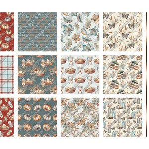 Fall Digital Paper, Autumn Pattern, Seamless Pattern, Fall Graphics ...