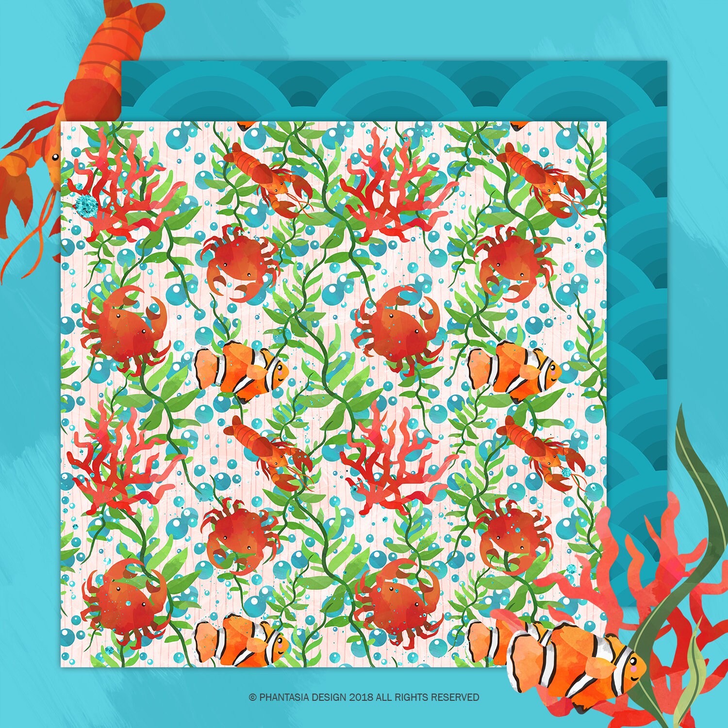 Marine Digital Paper Marine Life Sea Creatures Sea Animals - Etsy