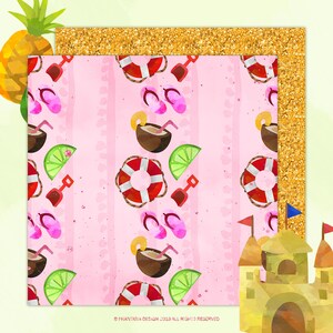 Paradise Digital Paper, Beach Digital Paper, Holiday Planner, Tropical ...