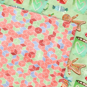 Christmas Digital Papers, Cute Christmas, Pastel Christmas, Christmas ...