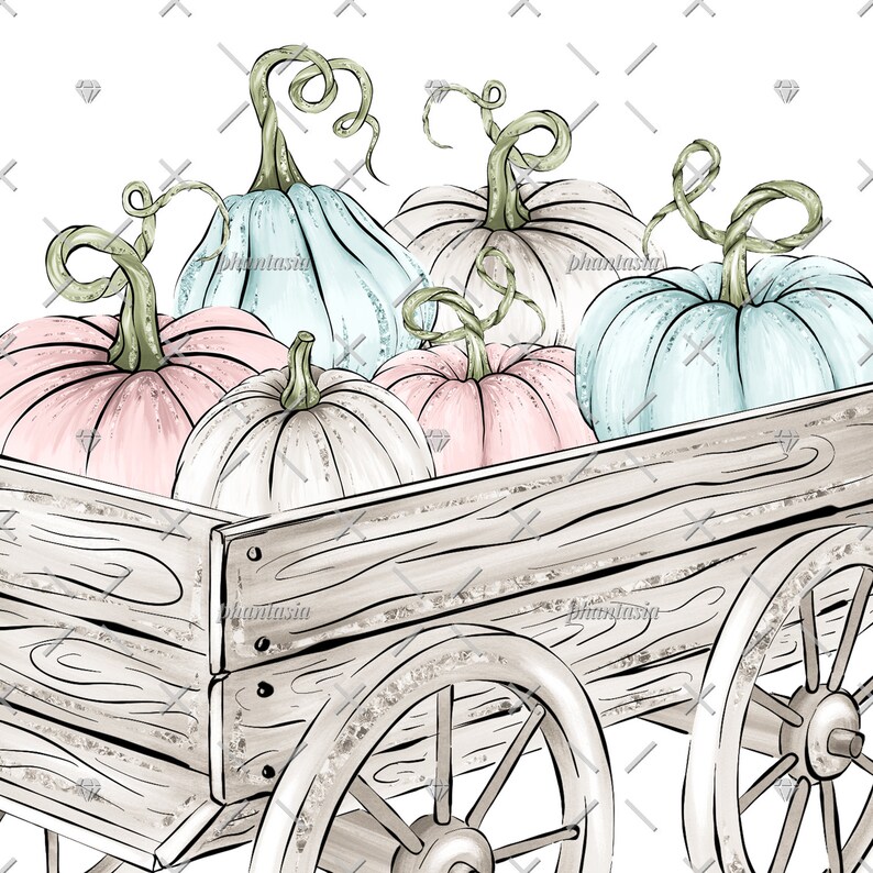 Pastel Pumpkins Watercolor Cliparts, Fall Watercolor, Autumn Cliparts ...