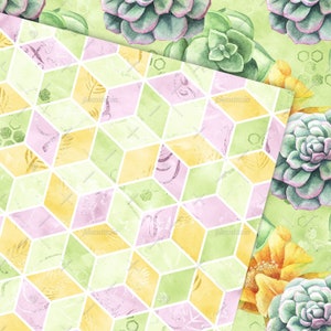 Succulent Digital Paper, Cactus Digital, Succulent Patterns, Surface ...