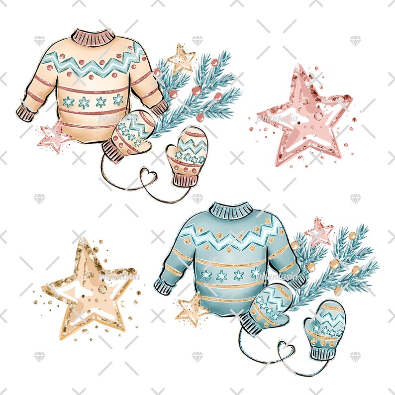 Winter Freebie Sweater Clipart Winter Pattern Seamless | Etsy
