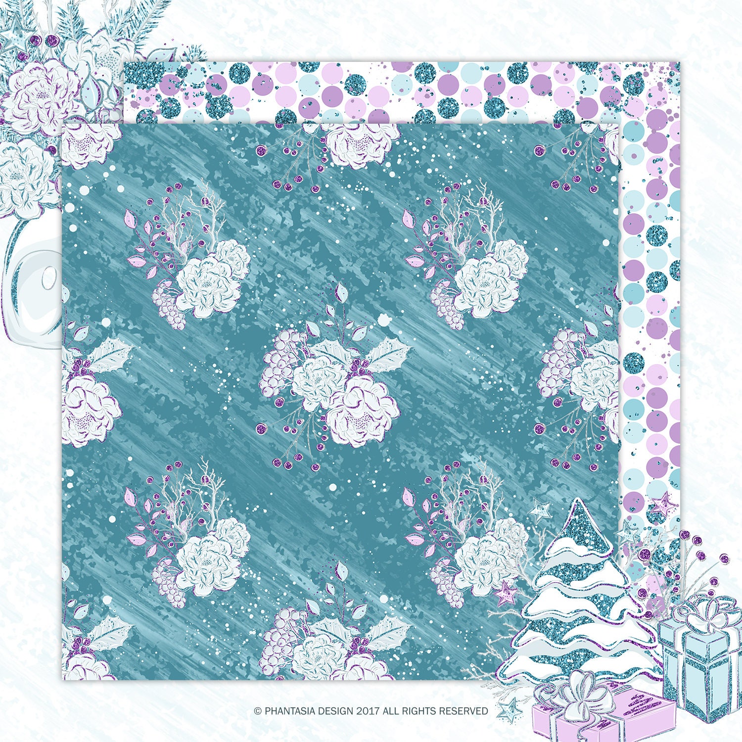 Frozen Christmas Digital Paper Pack Christmas Digital Paper - Etsy