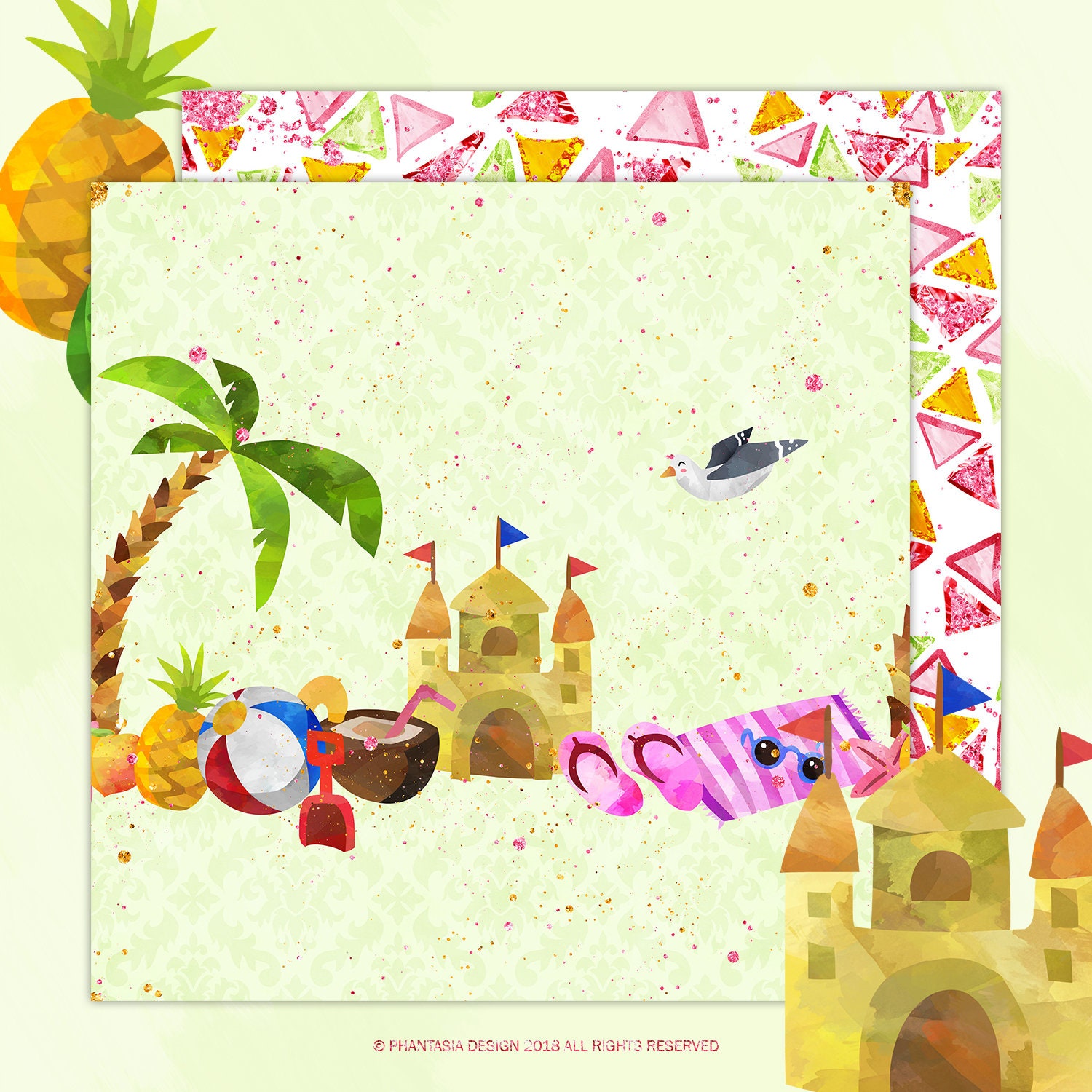 Paradise Digital Paper Beach Digital Paper Holiday Planner | Etsy