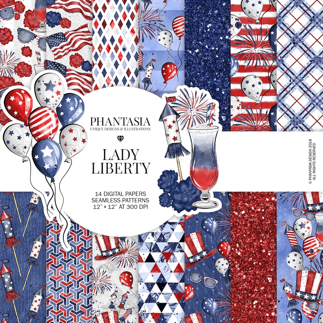 Independance Day Digital Paper, 4th of July Digital Paper, America ...