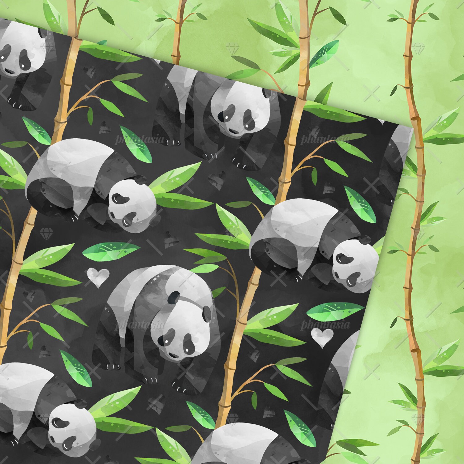 Panda Digital Paper Kids Patterns Kids Fabric Cute Animals | Etsy