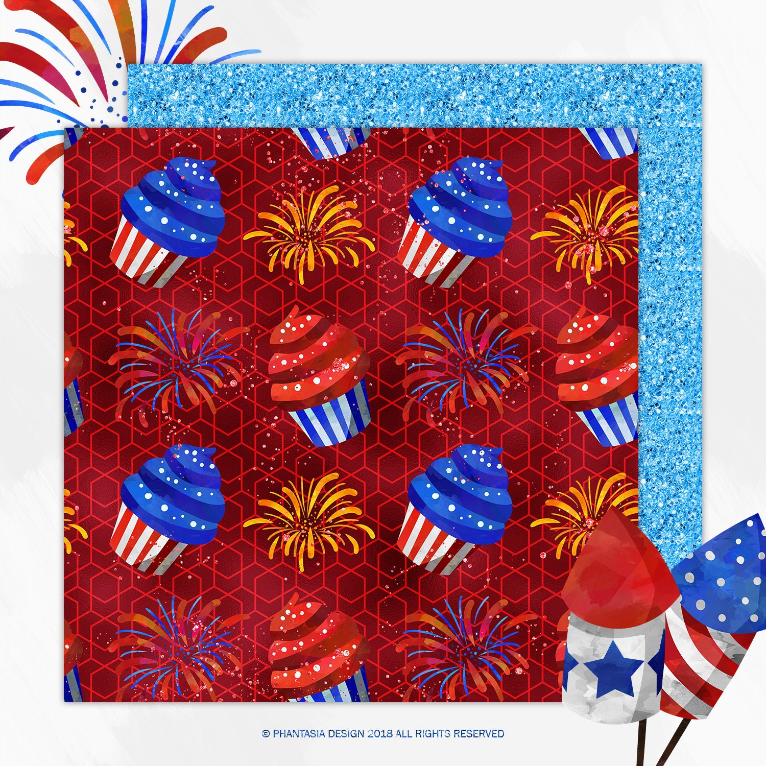 July 4th Digital Paper 4th of July Digital America Planner | Etsy