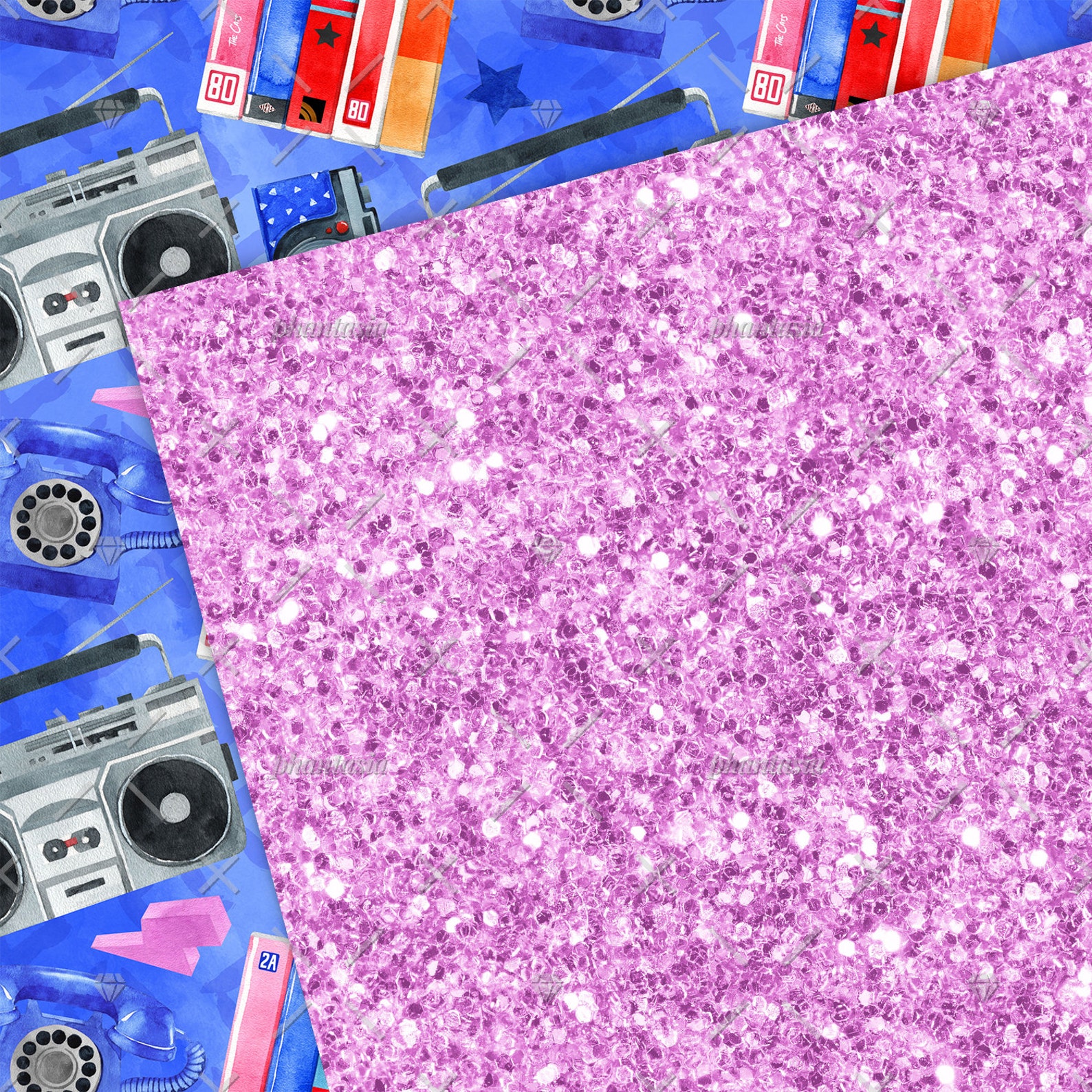 Nostalgia Digital Papers 90s Aesthetic 80s Nostalgia | Etsy