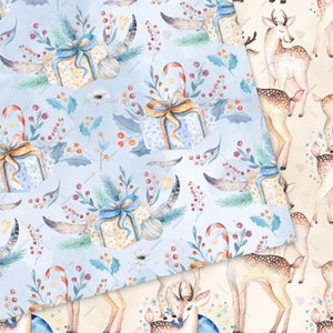 Pastel Christmas Digital Papers, Whimsical Christmas, Watecolor ...