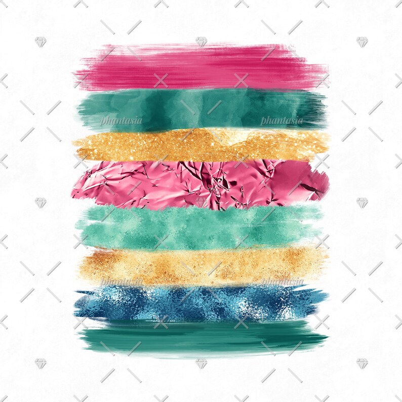 Summer Brush Strokes, Summer Color Palette, Brush Clipart, Paint ...